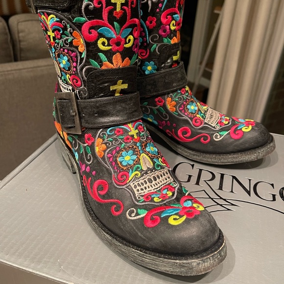 Old Gringo | Shoes | Nib Old Gringo L3851 Sugar Skull Klak Biker 8 ...